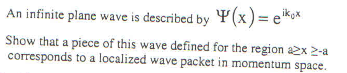 Solved ikox An infinite plane wave is described by Y(x)= eik | Chegg.com