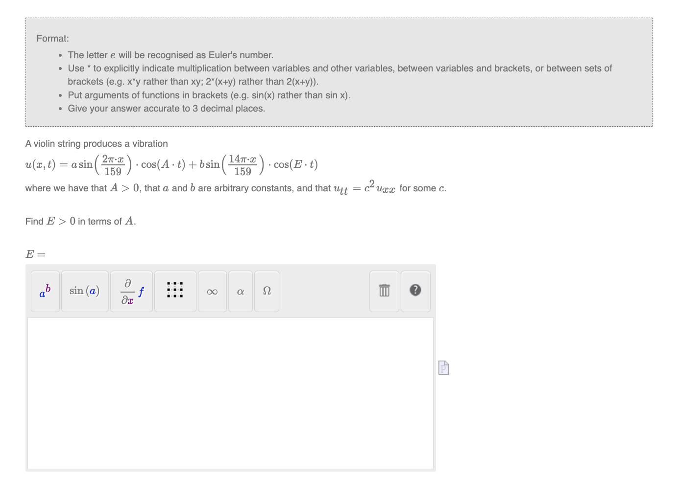 Solved Format The Letter E Will Be Recognised As Eulers