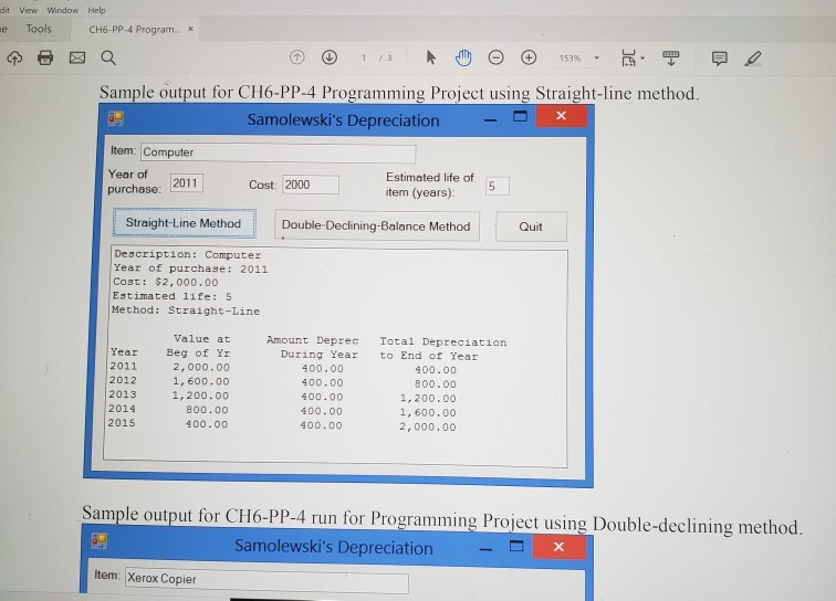 CH6-PP-4 Program.. x CS146 Visual Basic 2015 Chapter | Chegg.com