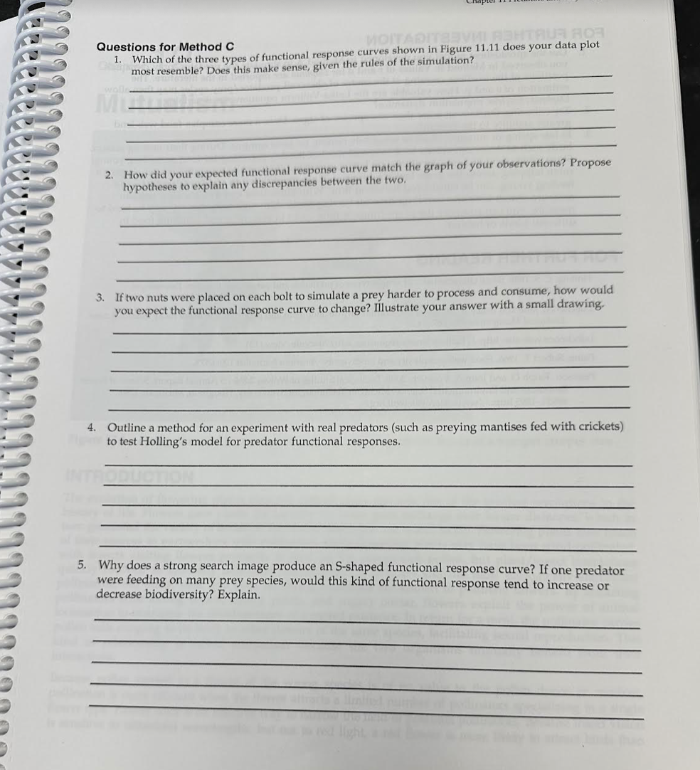 Solved Functional Response of Predators to Prey | Chegg.com