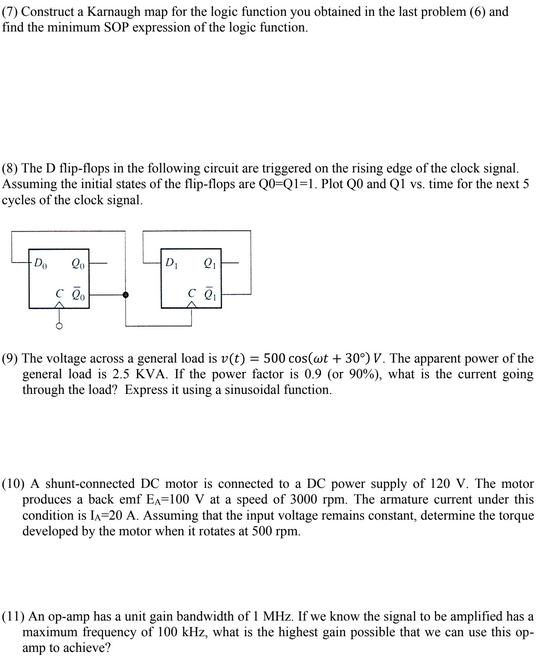 Solved (7) Construct a Karnaugh map for the logic function | Chegg.com