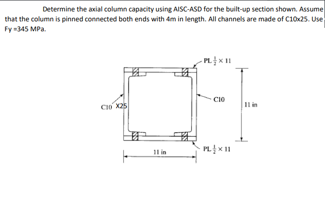 Solved Determine the axial column capacity using AISC-ASD | Chegg.com