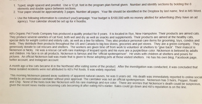 1. Typed, single spaced and proofed. Use a 12 pt. | Chegg.com