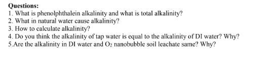 Solved Questions: 1. What is phenolphthalein alkalinity and | Chegg.com
