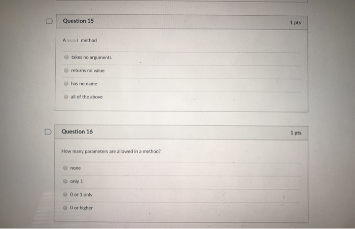 Solved A void method takes no arguments returns no value | Chegg.com