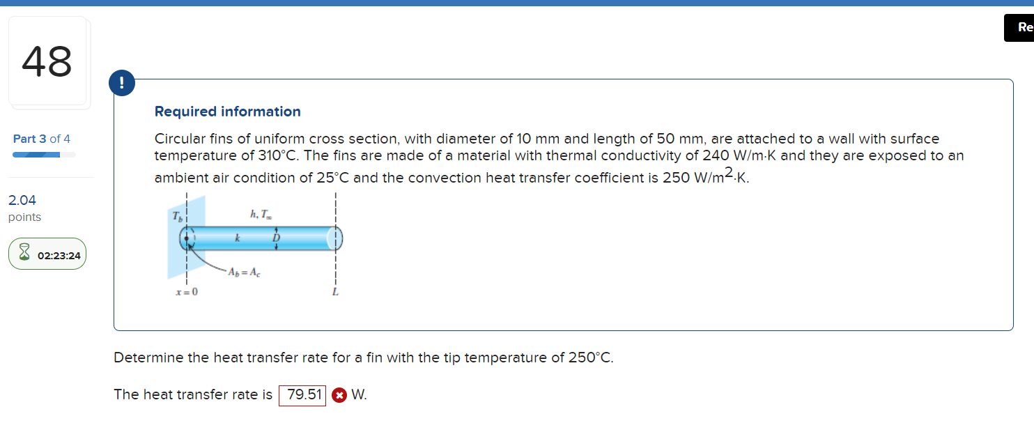 Solved Required information Circular fins of uniform cross | Chegg.com