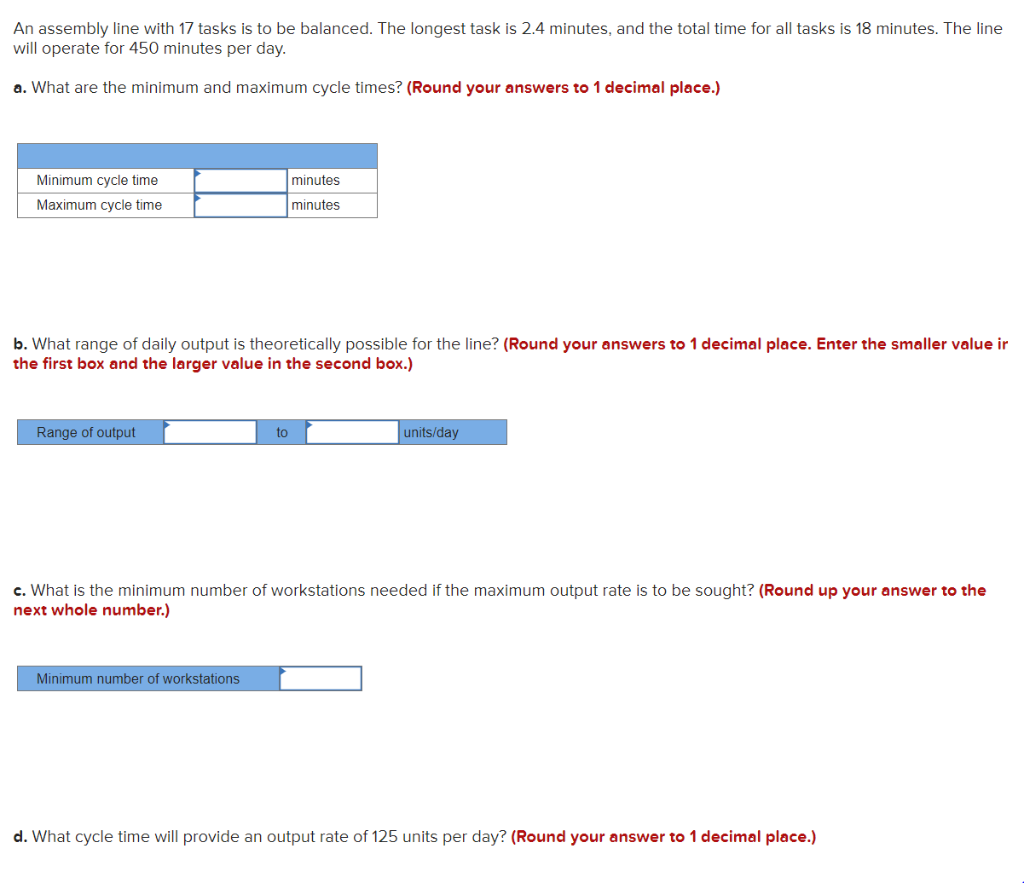 Solved An assembly line with 17 tasks is to be balanced. The | Chegg.com