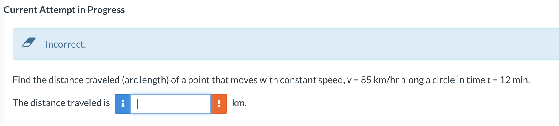 Solved Current Attempt in Progress Incorrect. Find the | Chegg.com