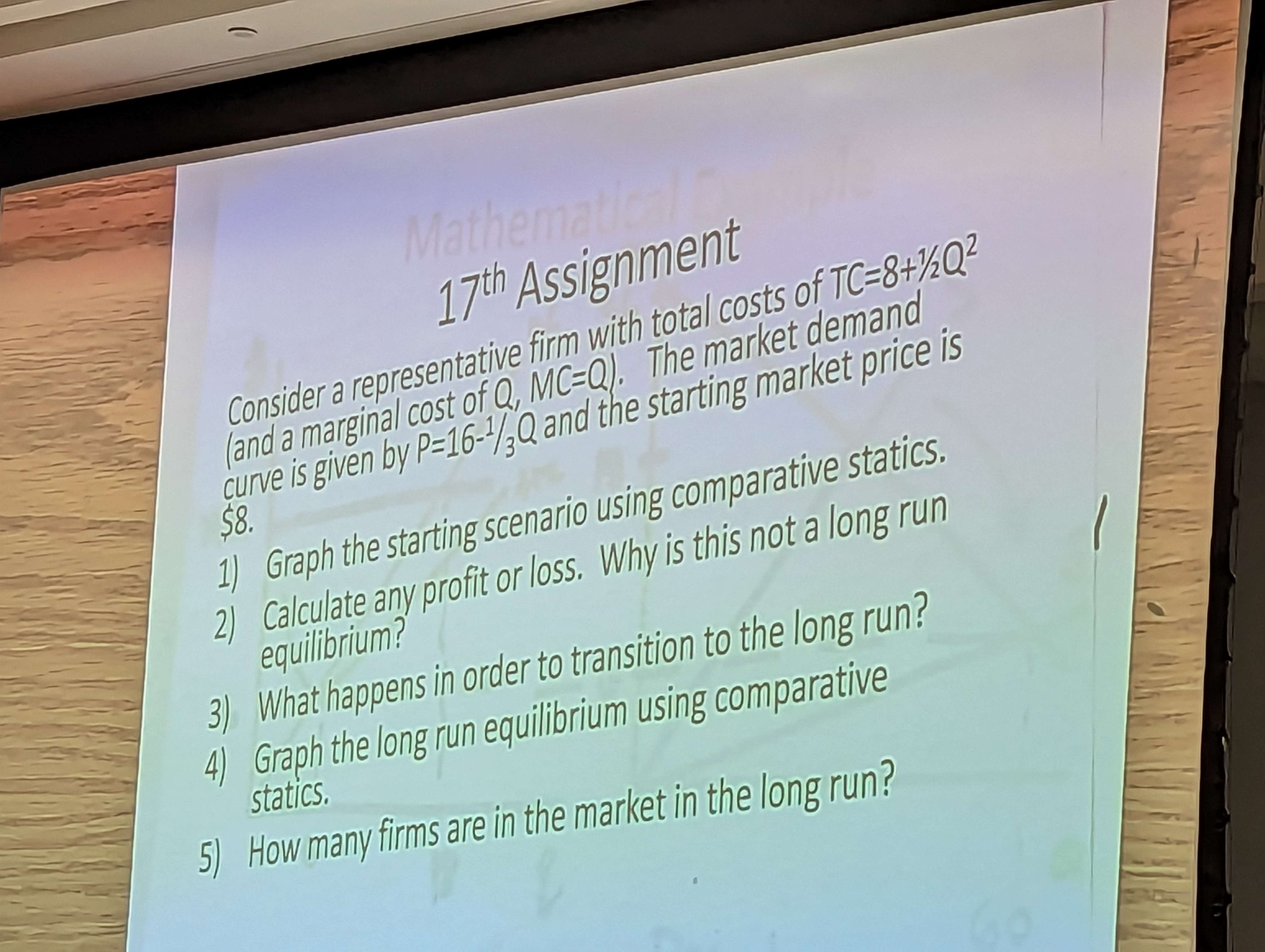 Solved 17th Assignment Consider a representative firm with | Chegg.com