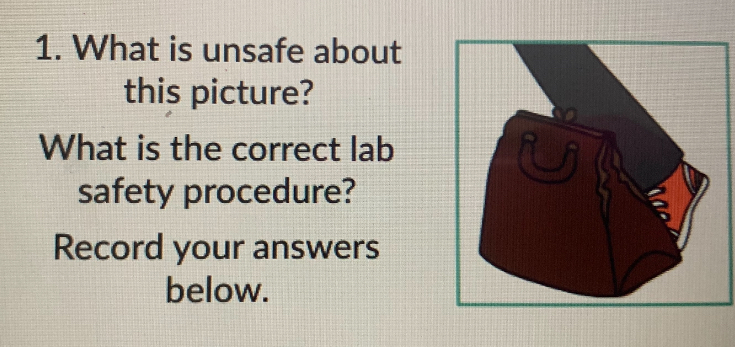 Solved What is unsafe aboutthis picture?What is the correct | Chegg.com