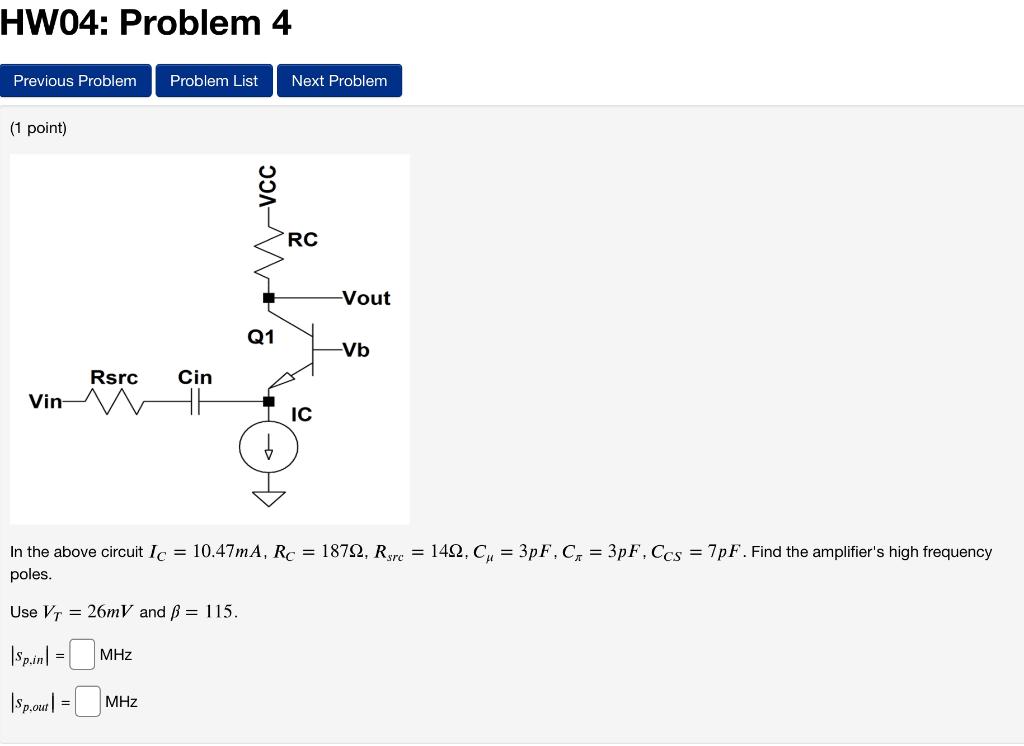 Solved HW04: Problem 4 Previous Problem Problem List Next | Chegg.com