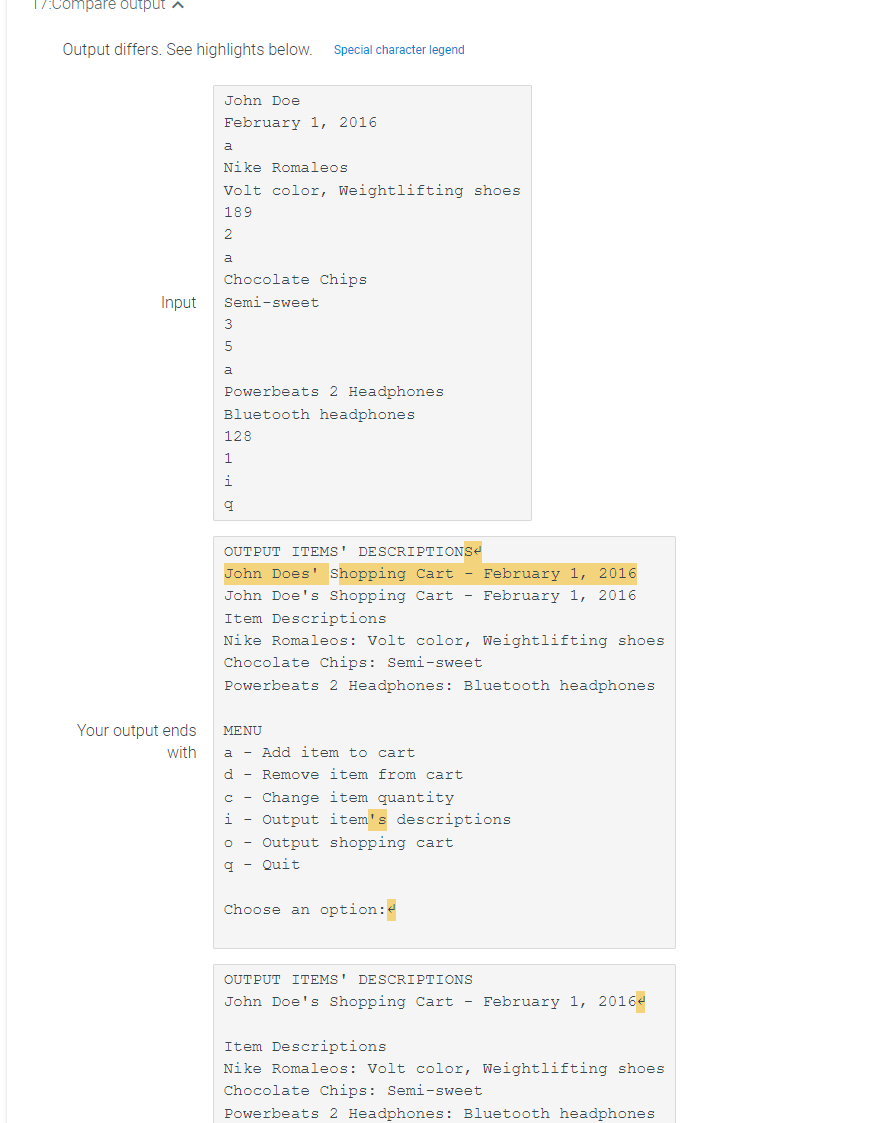 Solved 14.5 LAB*: Program: Online shopping cart (Part | Chegg.com