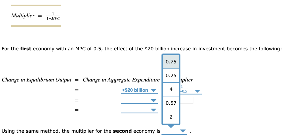 Solved In the first economy (with MPC-0.5), the $20 billion | Chegg.com