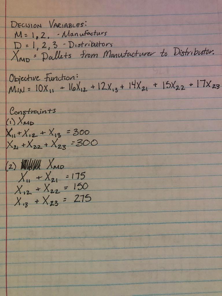 Solved Please use the given Decision Variables, Objective | Chegg.com