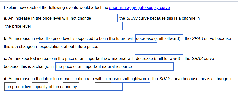 Solved Explain how each of the following events would affect | Chegg.com