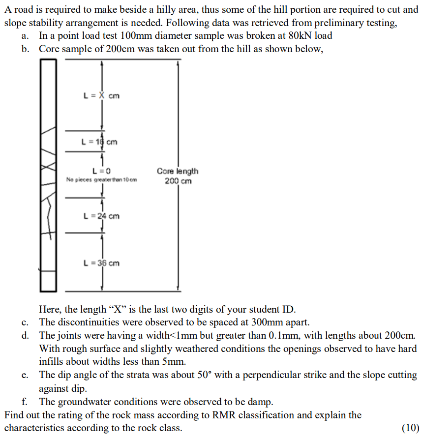 Solved A road is required to make beside a hilly area, thus | Chegg.com