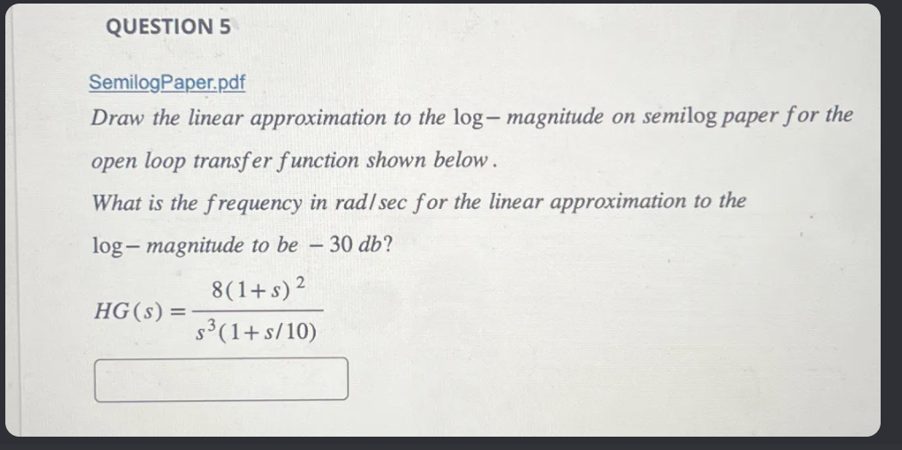 Solved draw the linear approximation to the log - ﻿magnitude | Chegg.com