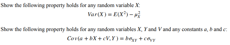 Solved Show the following property holds for any random | Chegg.com