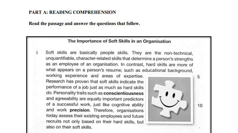 Solved PART A: READING COMPREHENSION Read the passage and | Chegg.com