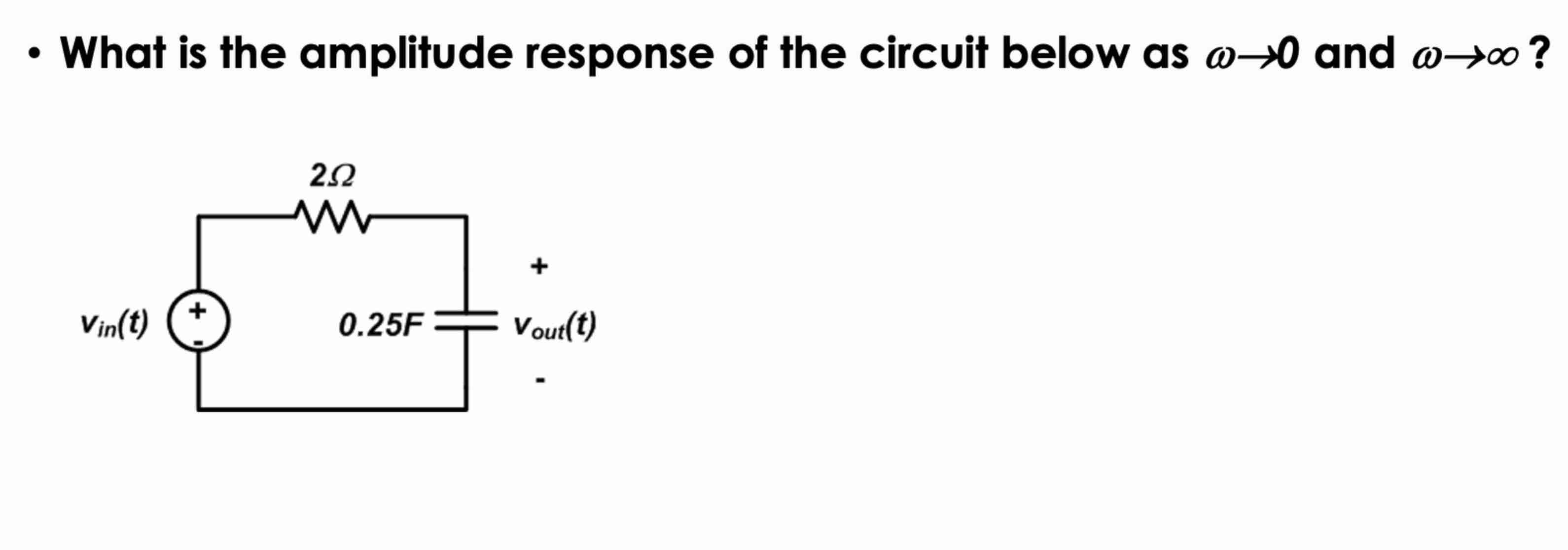 Solved by an EXPERT What is ﻿the amplitude response of ﻿the circuit below | Chegg.com
