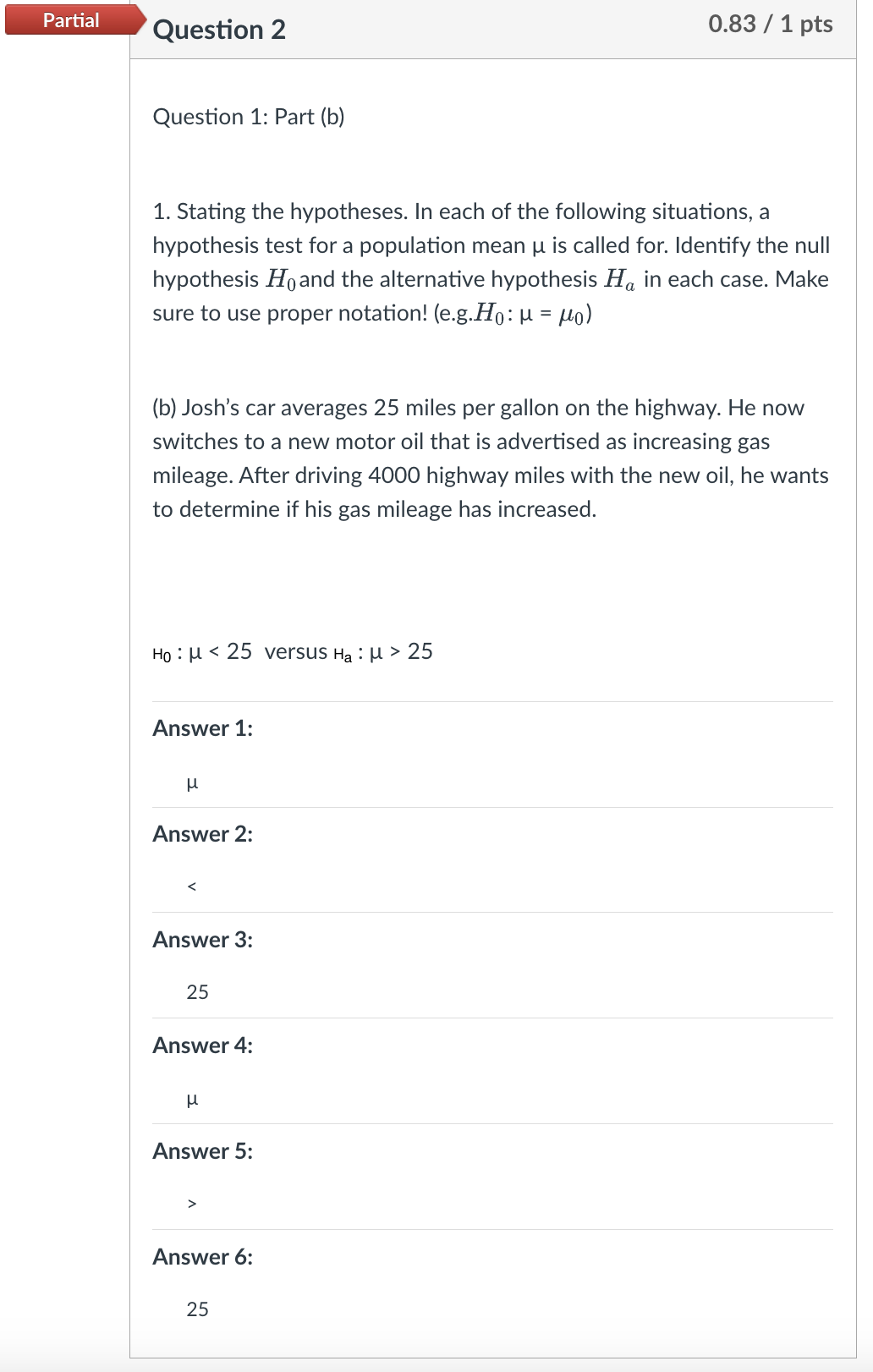 Solved Question 1: Part (c) 1. Stating the hypotheses. In | Chegg.com