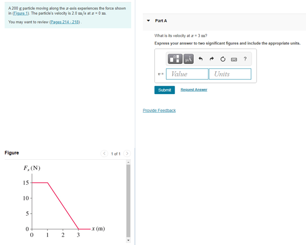 Solved A 200 g particle moving along the 2-axis experiences | Chegg.com