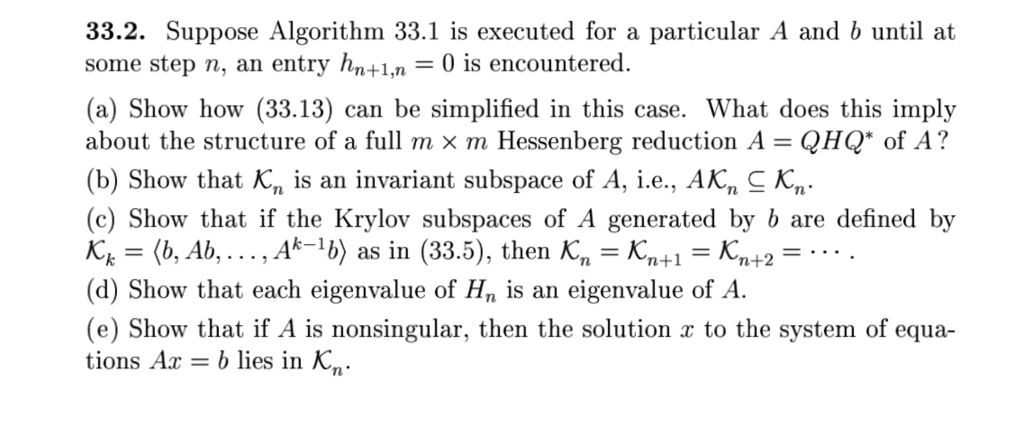 Solved 33.2. ﻿Suppose Algorithm 33.1 ﻿is executed for a | Chegg.com
