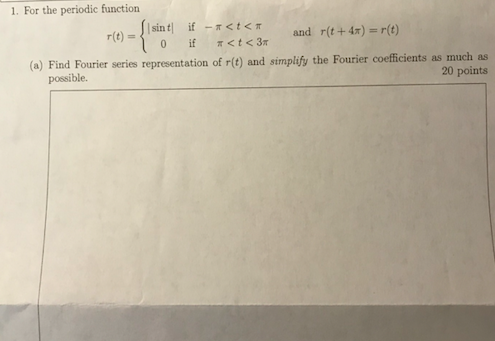Solved 1. For the periodic function sint if - | Chegg.com