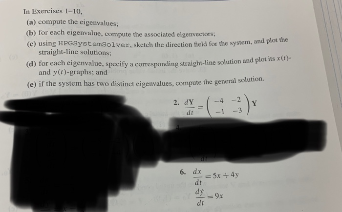 Solved In Exercises 1-10, (a) compute the eigenvalues; (b) | Chegg.com