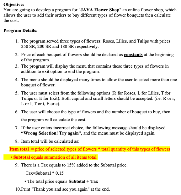 Solved Objective: You are going to develop a program for | Chegg.com