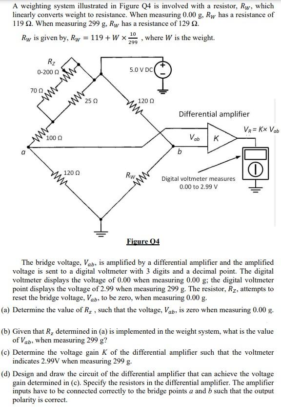 Solved A weighting system illustrated in Figure Q4 is | Chegg.com