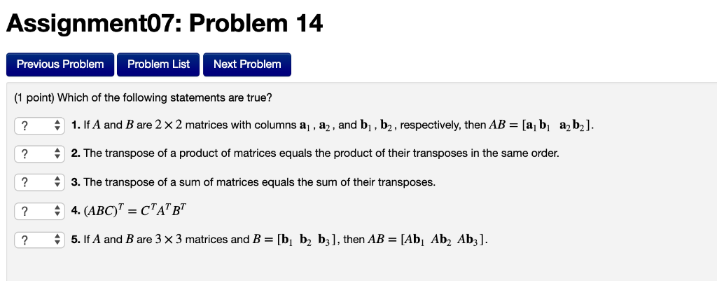 Solved Assignment07: Problem 14 Previous Problem Problem | Chegg.com