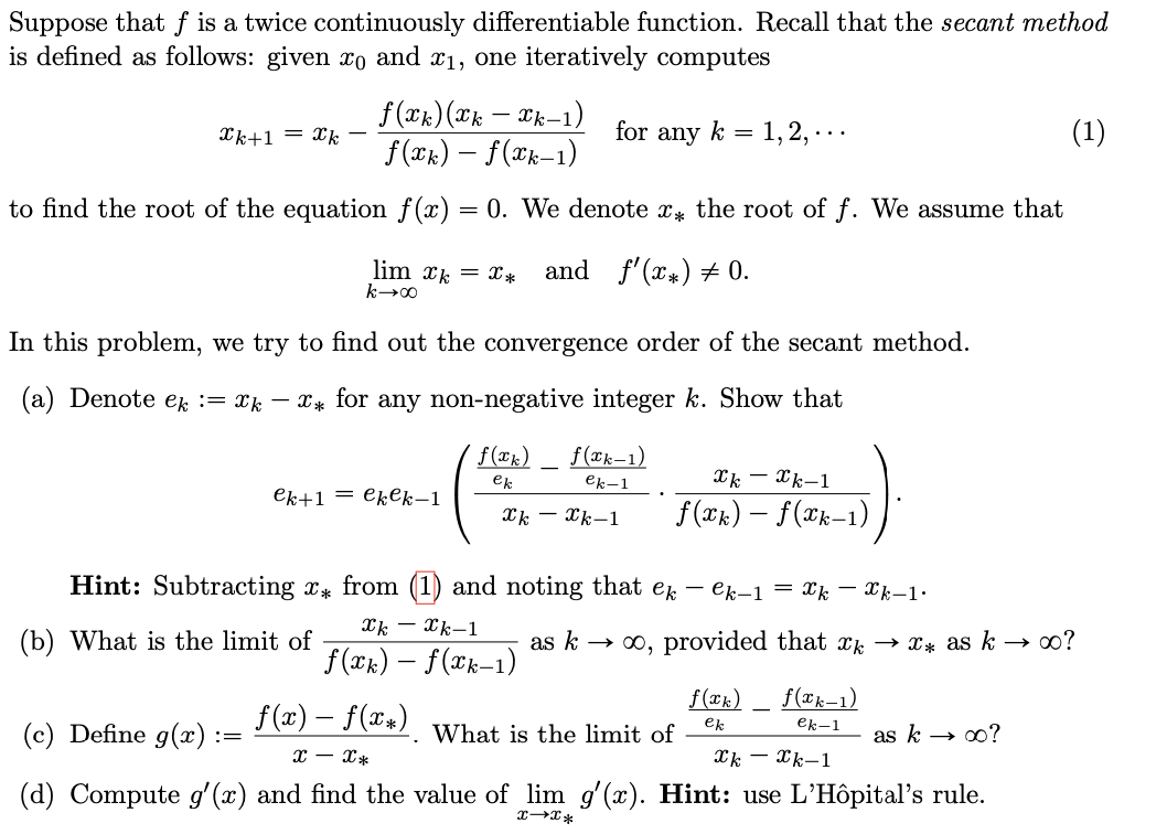 Suppose that is a twice continuously differentiable | Chegg.com
