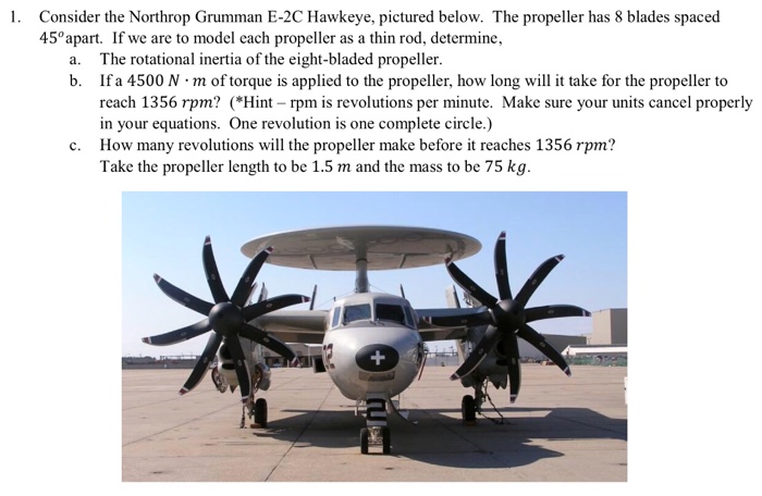 Solved Consider the Northrop Grumman E-2C Hawkeye, pictured | Chegg.com