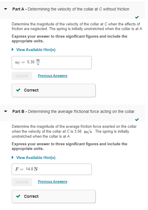 Solved Part C - Determining the average frictional force | Chegg.com