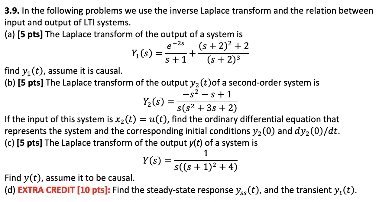 Solved 3.9. In the following problems we use the inverse | Chegg.com