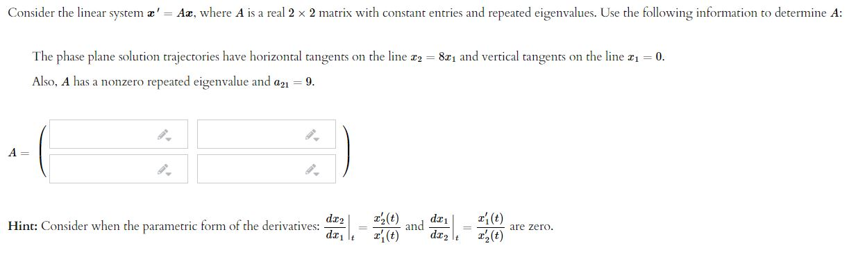 Solved Consider the linear system x' = Ax, where A is a real | Chegg.com