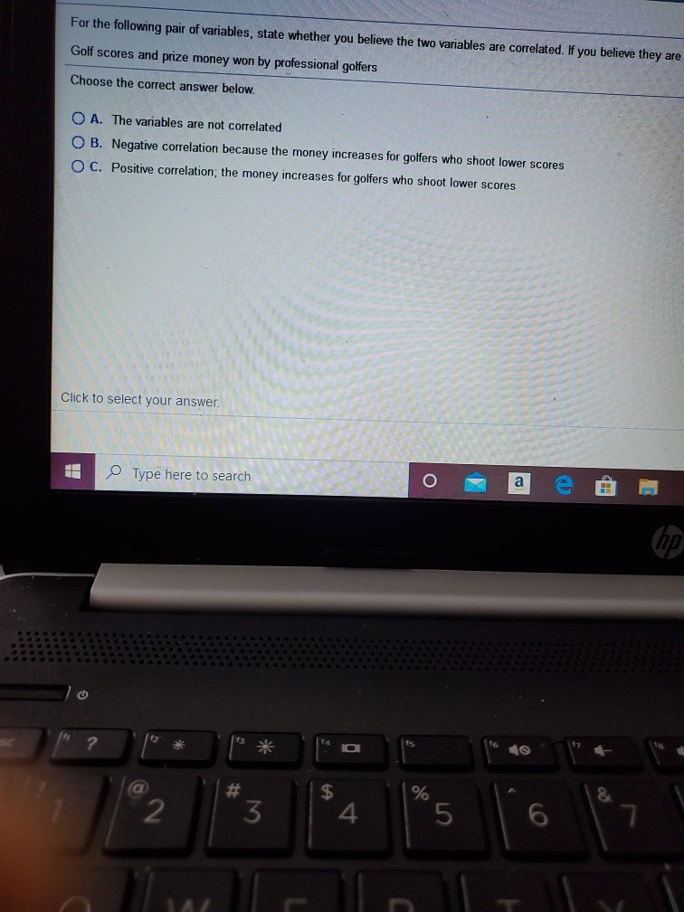 Solved For the following pair of variables, state whether | Chegg.com