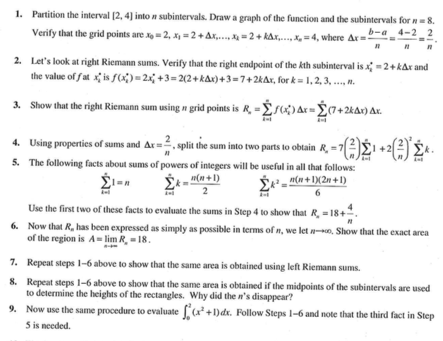 Solved Partition the interval [2, 4]) into n subintervals. | Chegg.com