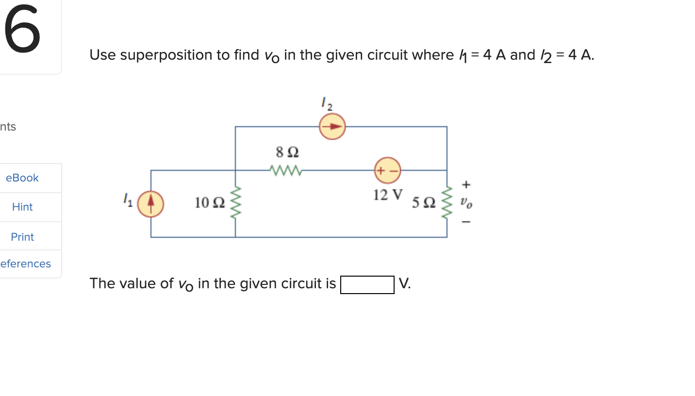 Solved Use superposition to find v0 in the given circuit | Chegg.com