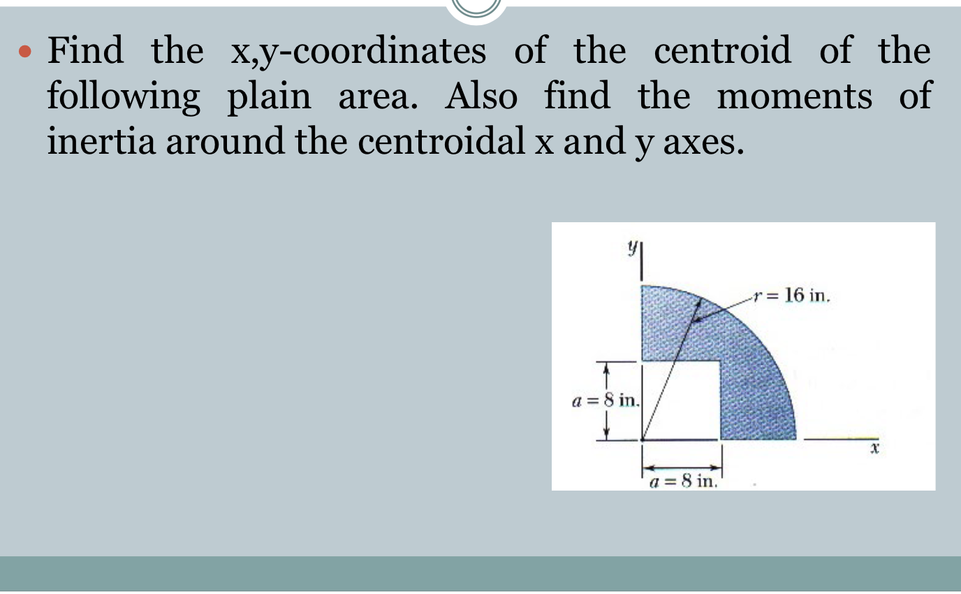 Solved Find the x,y-coordinates of the centroid of the | Chegg.com