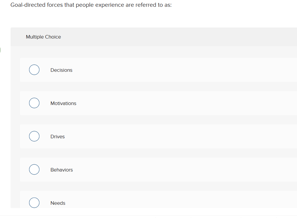 Solved Goal-directed forces that people experience are | Chegg.com