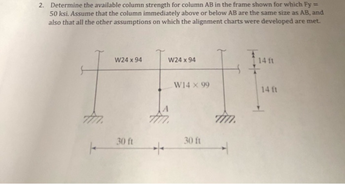 Solved 2. Determine the available column strength for column | Chegg.com