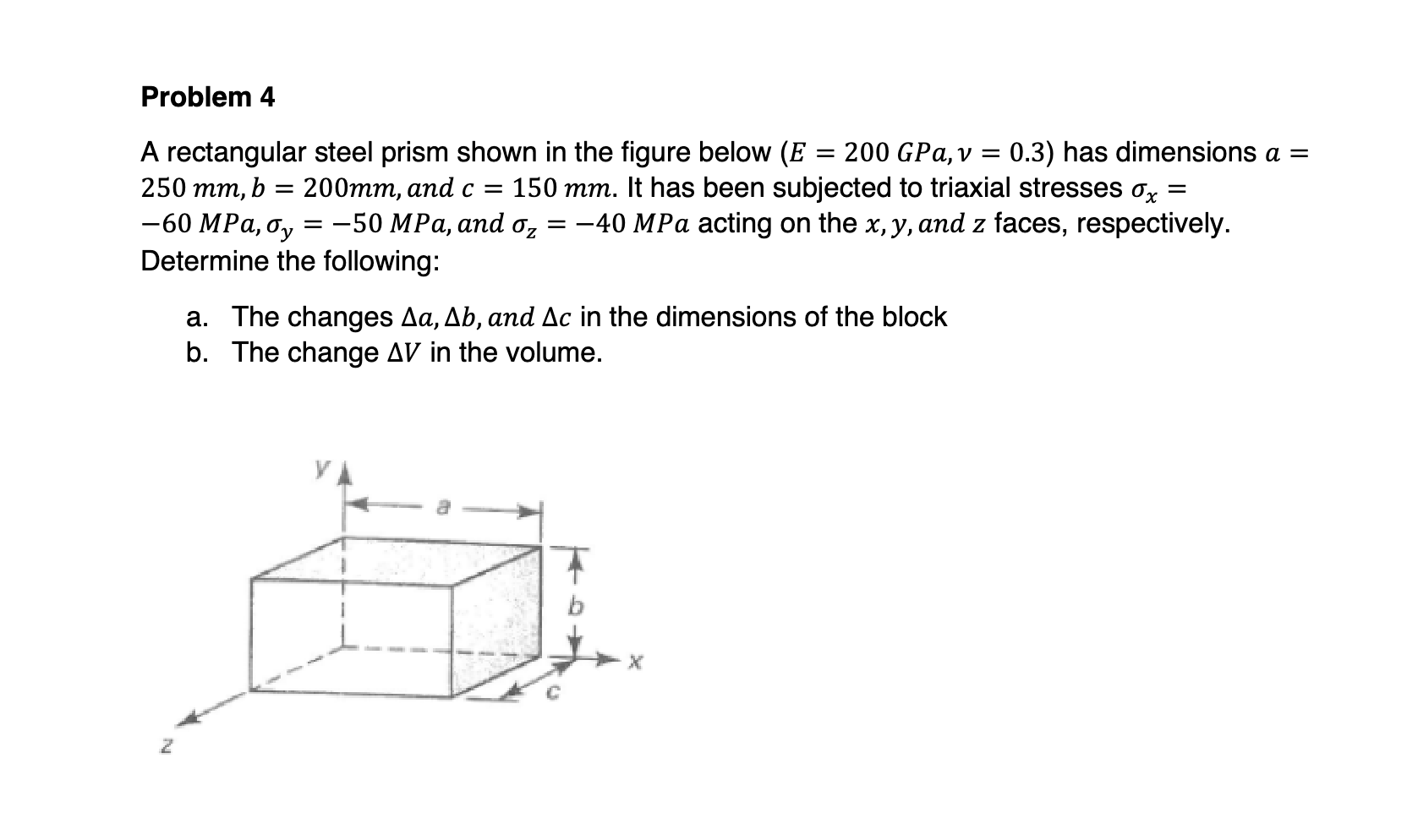 Solved Problem 4A rectangular steel prism shown in the | Chegg.com