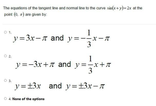 Solved The equations of the tangent line and normal line to | Chegg.com