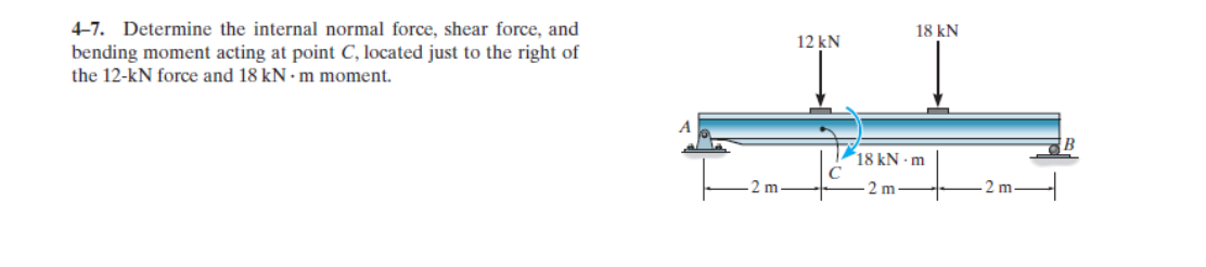 Solved 4 7 Determine The Internal Normal Force Shear