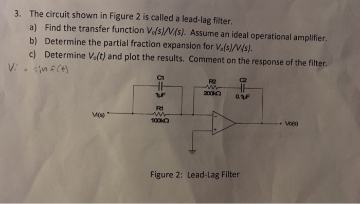 Solved 3. The circuit shown in Figure 2 is called a lead-lag | Chegg.com