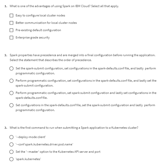 Solved 1. Apache Spark uses distributed data processing and | Chegg.com