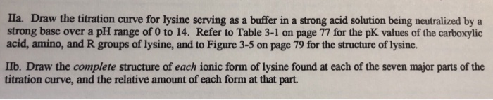 Solved Ila. Draw the titration curve for lysine serving as a | Chegg.com