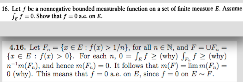 Solved 16. Let f be a nonnegative bounded measurable | Chegg.com